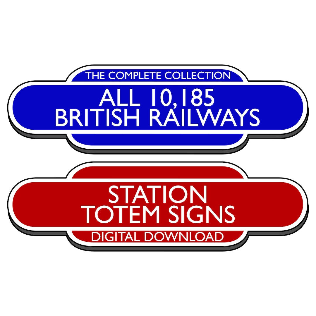 British Railways Station Sign Totem Collection | All Regions (digital ...