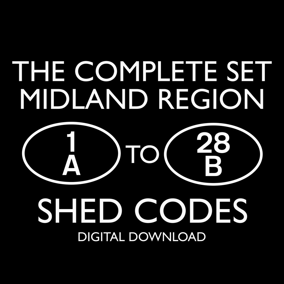British Railways Midland Region Shed Codes | 1A–28B Plates (digital PNG ...