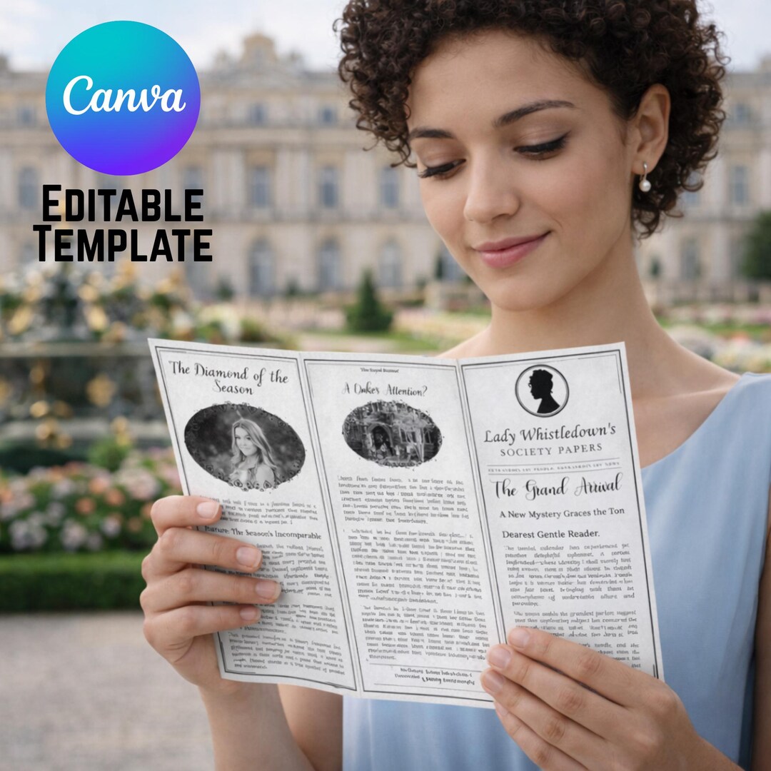 EDITABLE Lady Whistledown Inspired Canva Template - Etsy