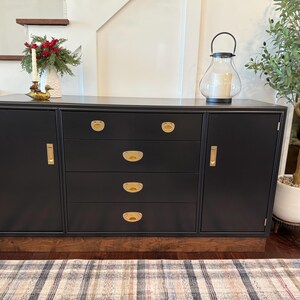 Refinished Drexel Sideboard/buffet-lacquered & Custom Maple Base - Etsy
