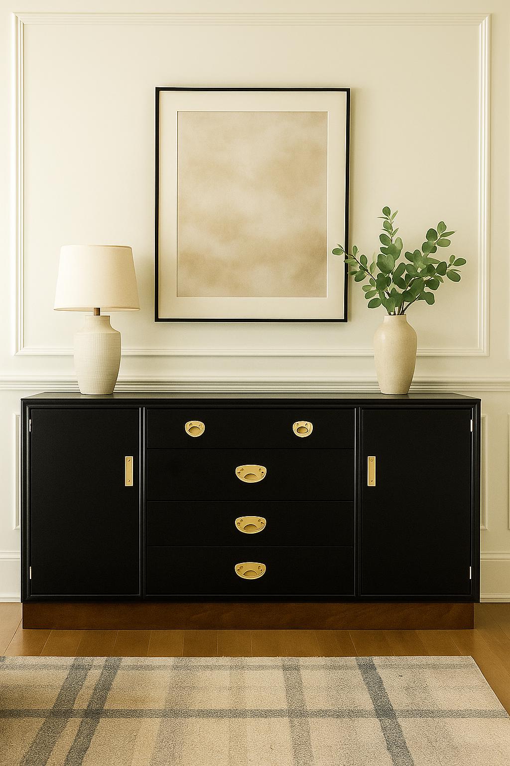 Refinished Drexel Sideboard/buffet-lacquered & Custom Maple Base - Etsy