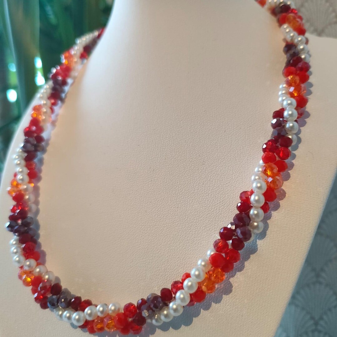 Spiral Herringbone Necklace Pattern • Beading Tutorial for Beginners ...