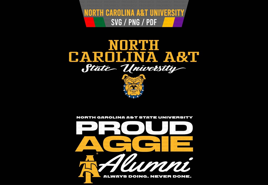 North Carolina A&T State University Svg Shirt Designs Pack of 2 Ncat ...
