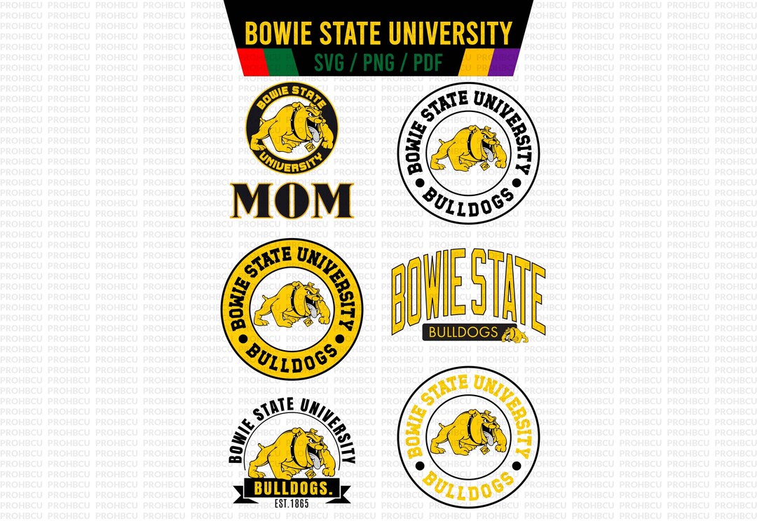 Bowie State MOM Svg Bundle Pack of 6 BSU Png Print Designs Bowie State ...