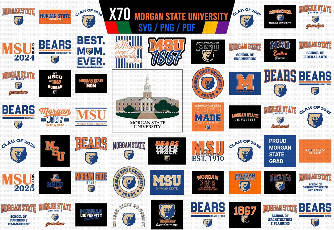 Morgan State University Digital Design Bundle MSU Mom Svg Files for ...