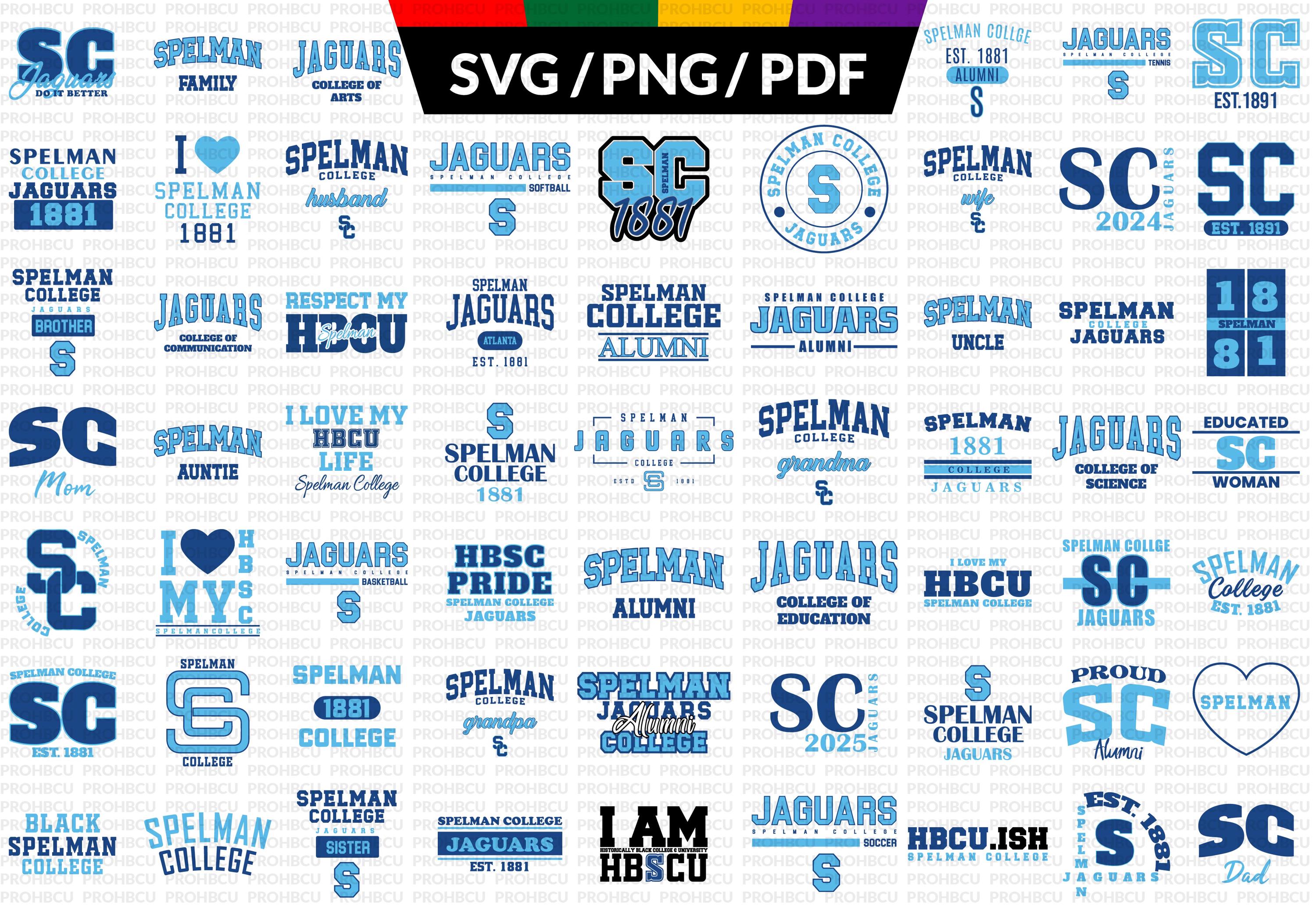 HBCU Pride Spelman College Svg Bundle Pack of 88 Spelman Png Designs ...