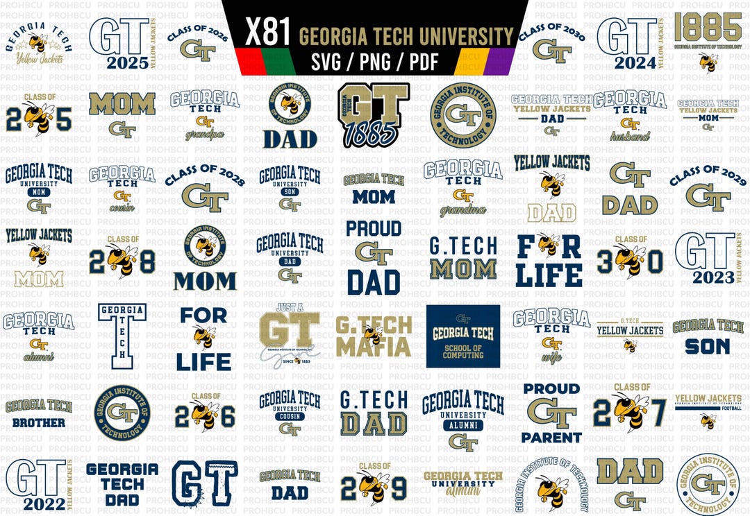 Georgia Tech University Digital Svg Bundle GT Alumni Pdf Files GT Svg ...