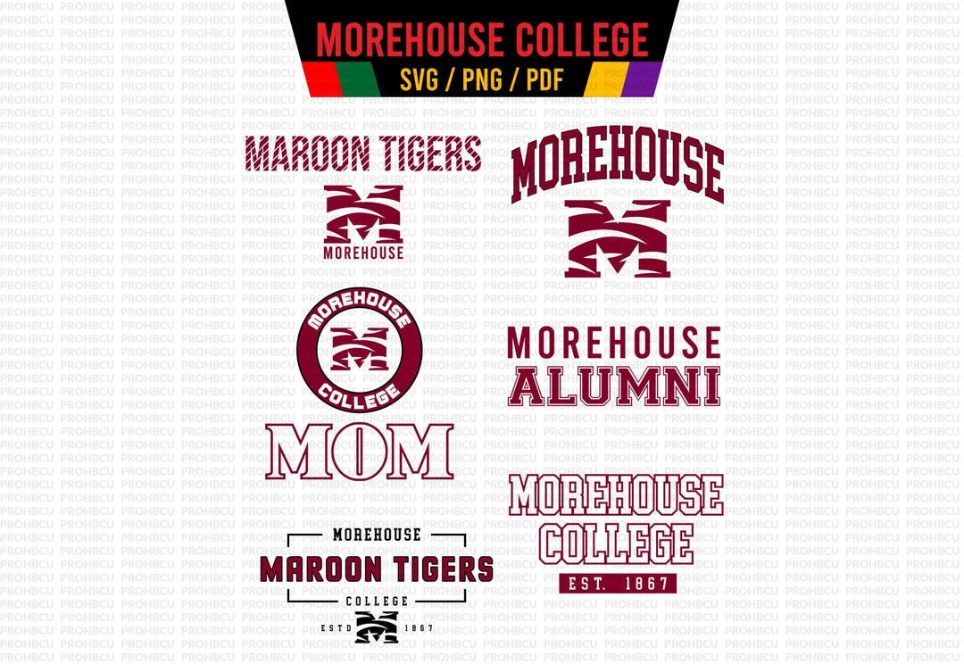 Maroon Tigers Svg Bundle Ready to Print File Pack of 6 Morehouse ...