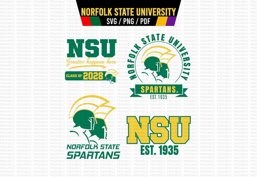 Norfolk State University Digital Svg Bundle Pack of 4 NSU Spartans Png ...