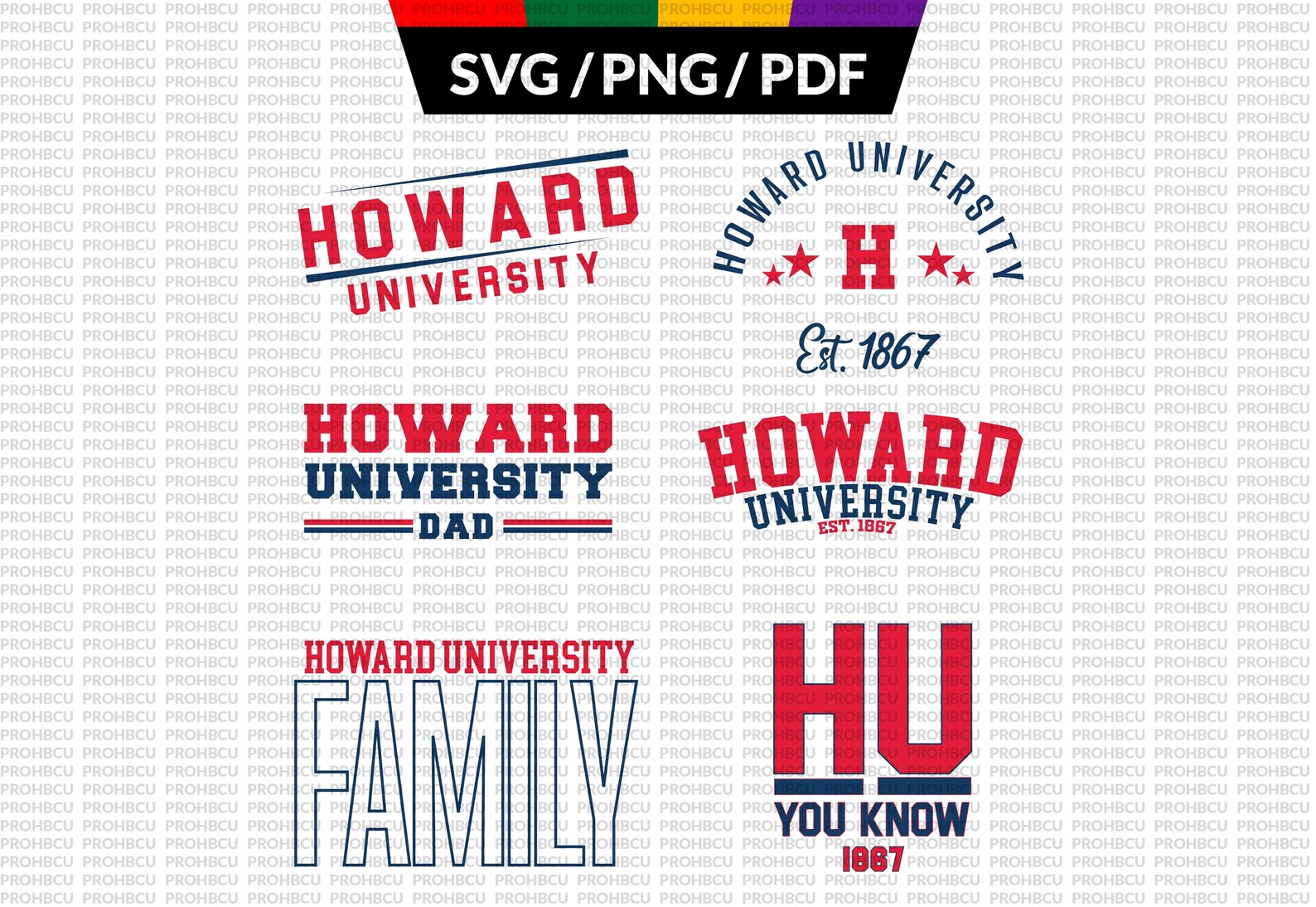 Howard Family Svg Bundle Pack of 6 Howard Png Design File Bison Dad Pdf ...