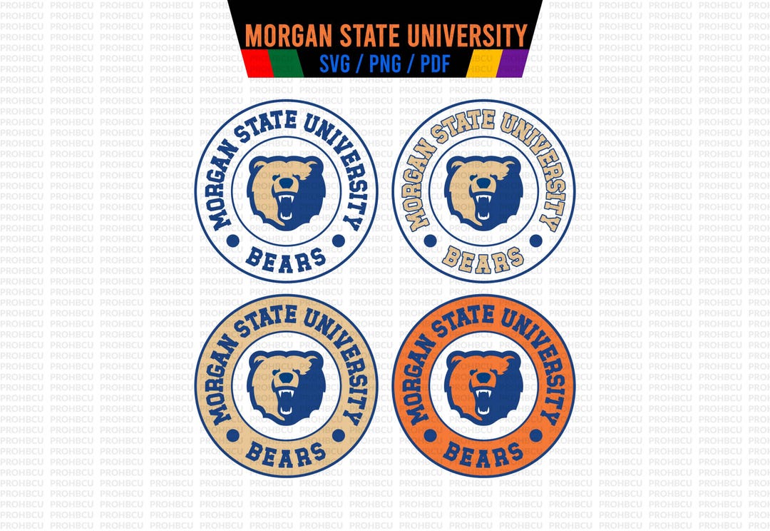 Morgan State Stickers Digital Svg Files Morgan Bears Emblem Designs MSU ...