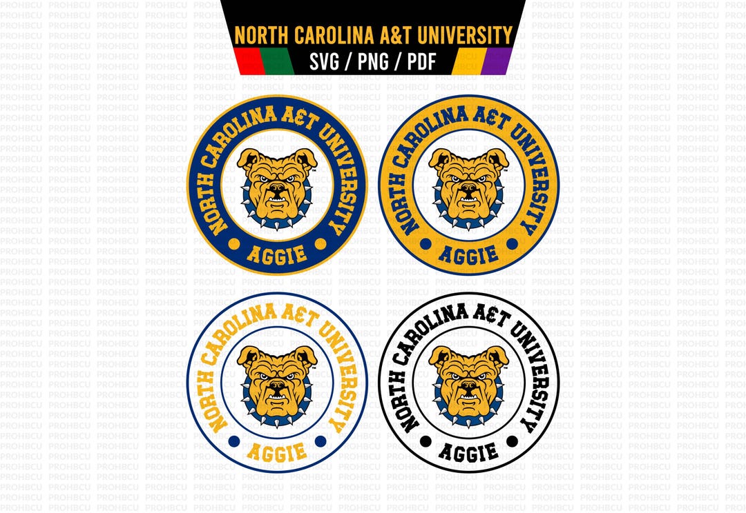 HBCU NCAT Circular Logo SVG Vector Design Pack of 4 Aggies Png T-shirt ...