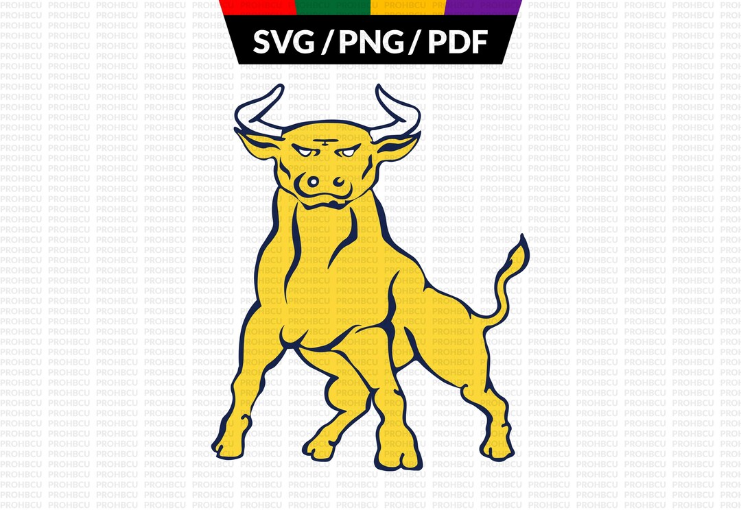 Johnson C Smith Digital Svg Design JCS Golden Bull Png Print Design ...