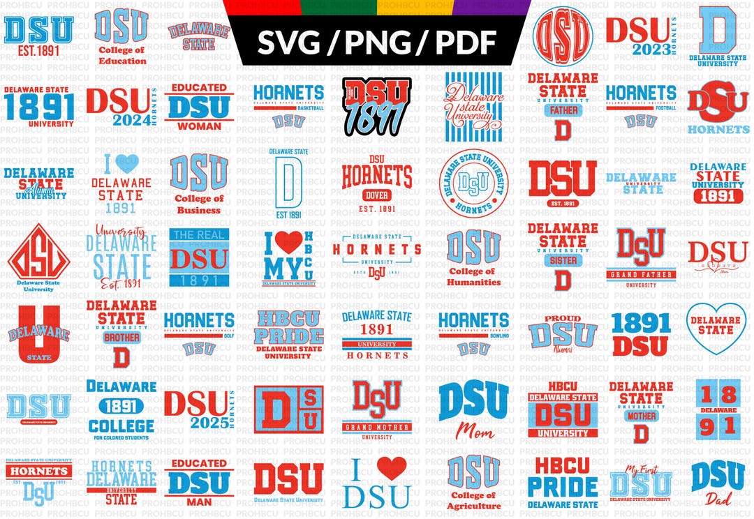 HBCU Pride Delaware State University Svg Bundle Pack of 73 DSU Png ...