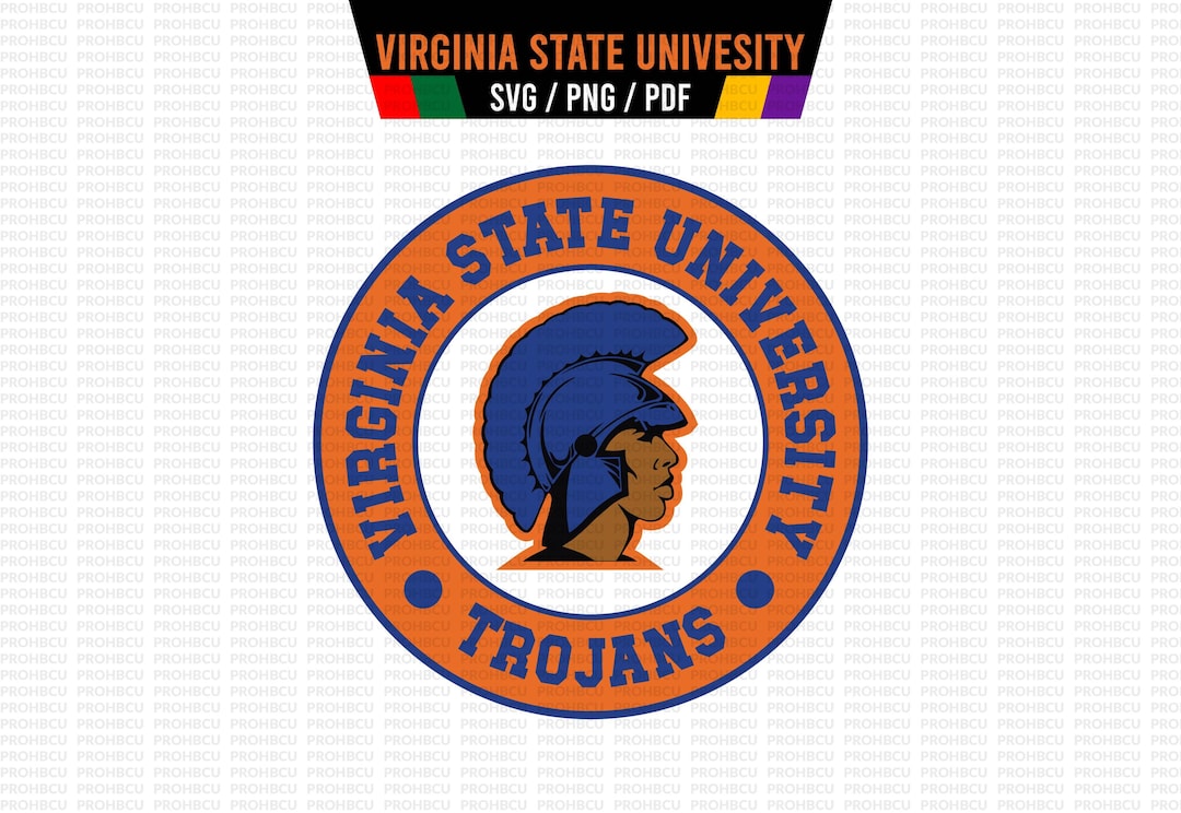 Virginia State Stamp Digital Svg Design VSU Logo Png Vector Trojans ...