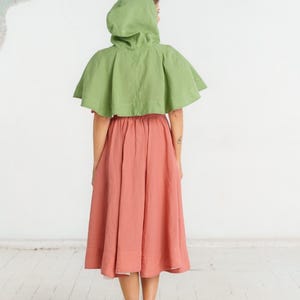 SHORT LINEN CAPE | Hooded Cape, Fantasy Cape, Mini Cloak, Medieval Cape ...