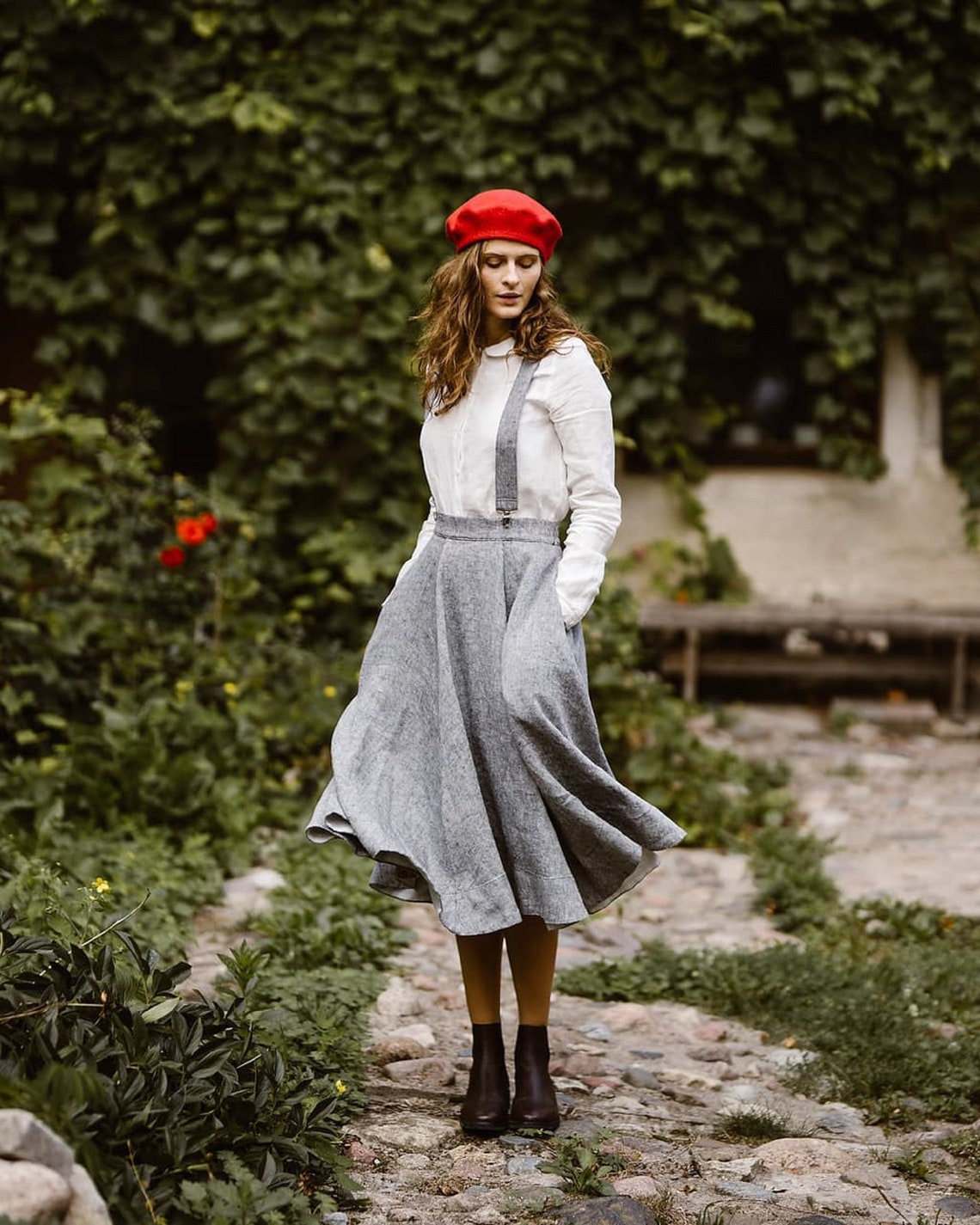 WOMEN SUSPENDERS Linen Suspenders Handmade Suspenders 50s - Etsy