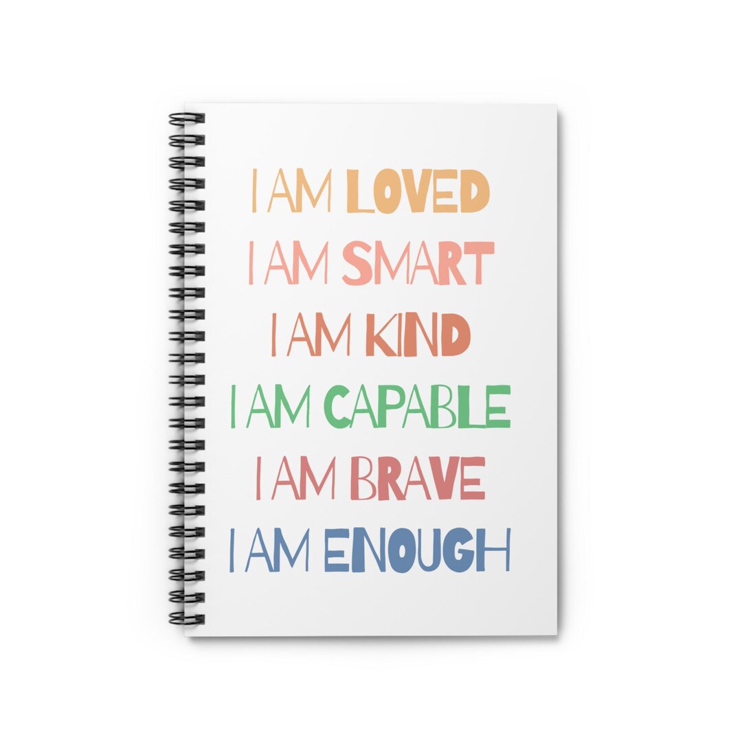 Affirmation Spiral Notebook | Rainbow Hues, Ruled Pages - Etsy
