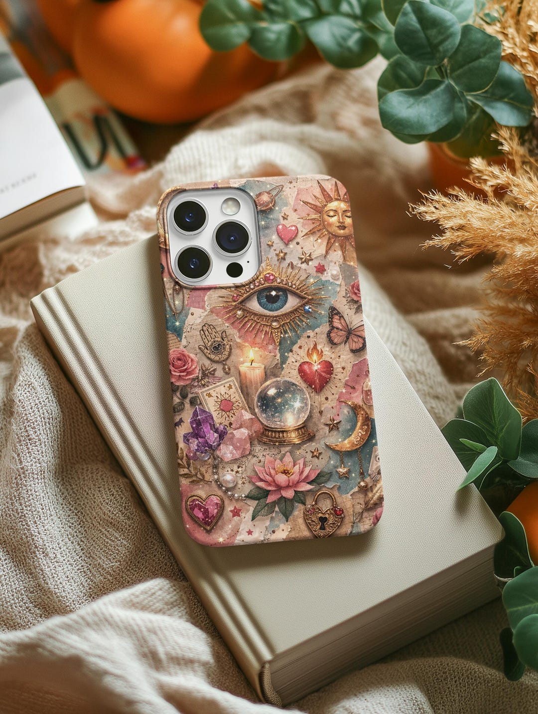 Mystic Vintage Collage Phone Case, Retro Spiritual Scrapbook, Celestial ...