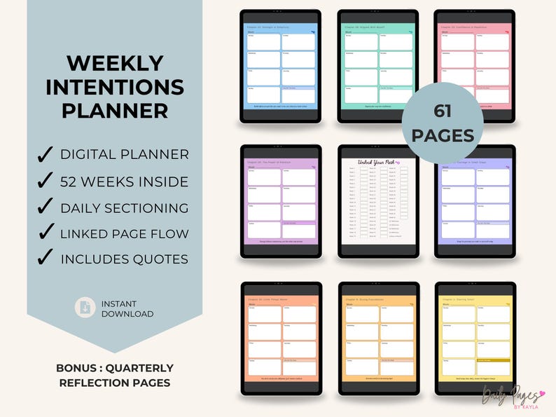 2026 Digital Weekly Planner | Hyperlinked PDF Journal | Minimalist ...