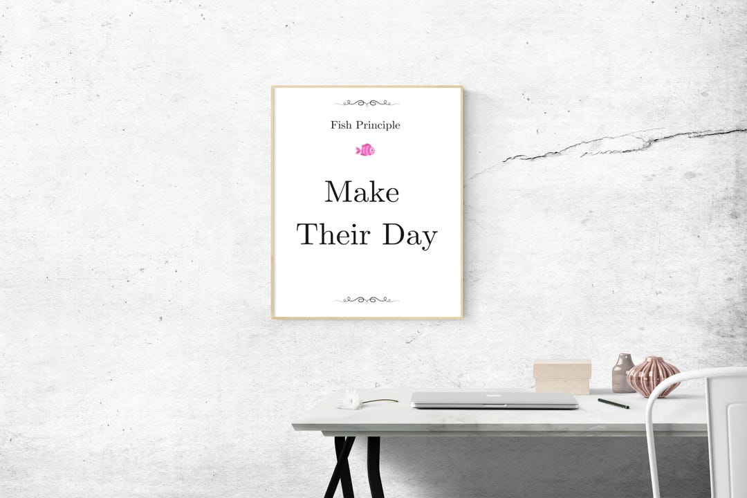 Fish Principles / Minimalist Motivational Wall Art / Home Office ...
