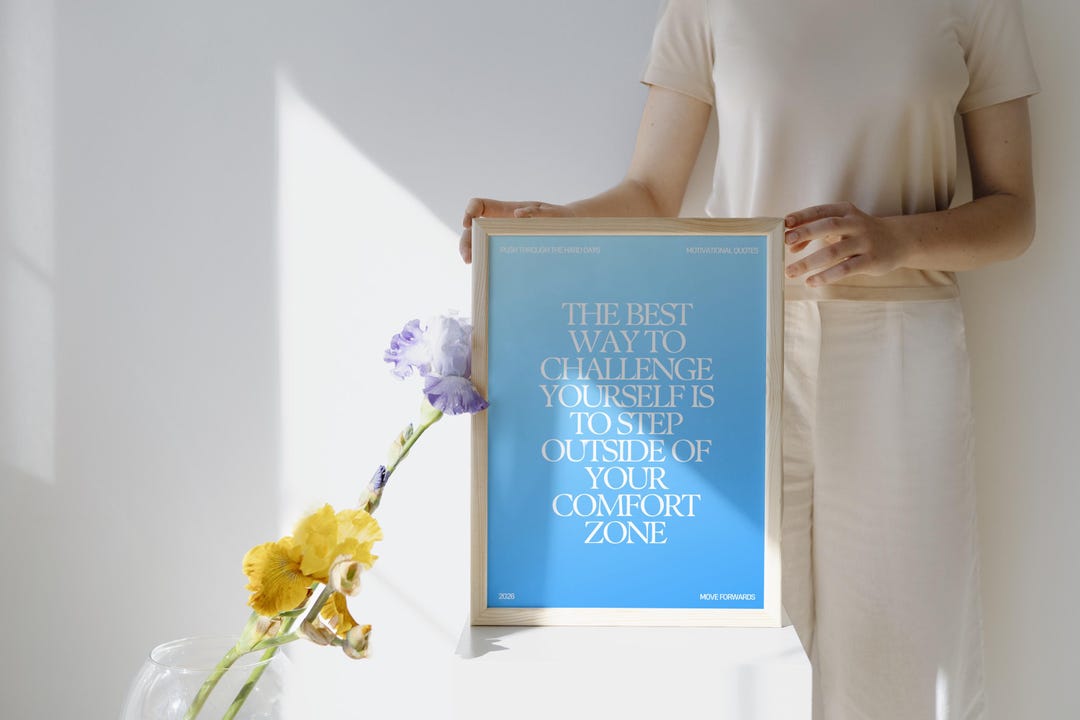 Motivational, and Inspirational Change Wall Art Print With Blue Theme ...