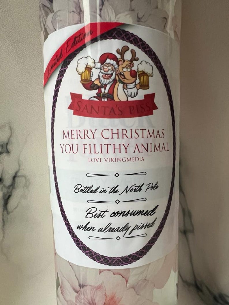 Pack of 4 Funny Christmas Bottle Stickers | Hilarious Xmas Wine Labels ...