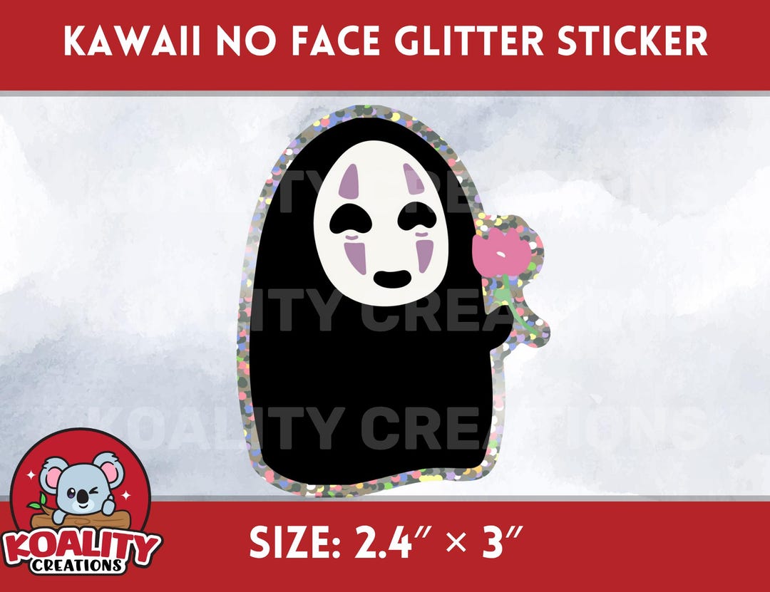 Chibi No Face Sticker: Glittery Studio Ghibli-inspired Decal - Etsy