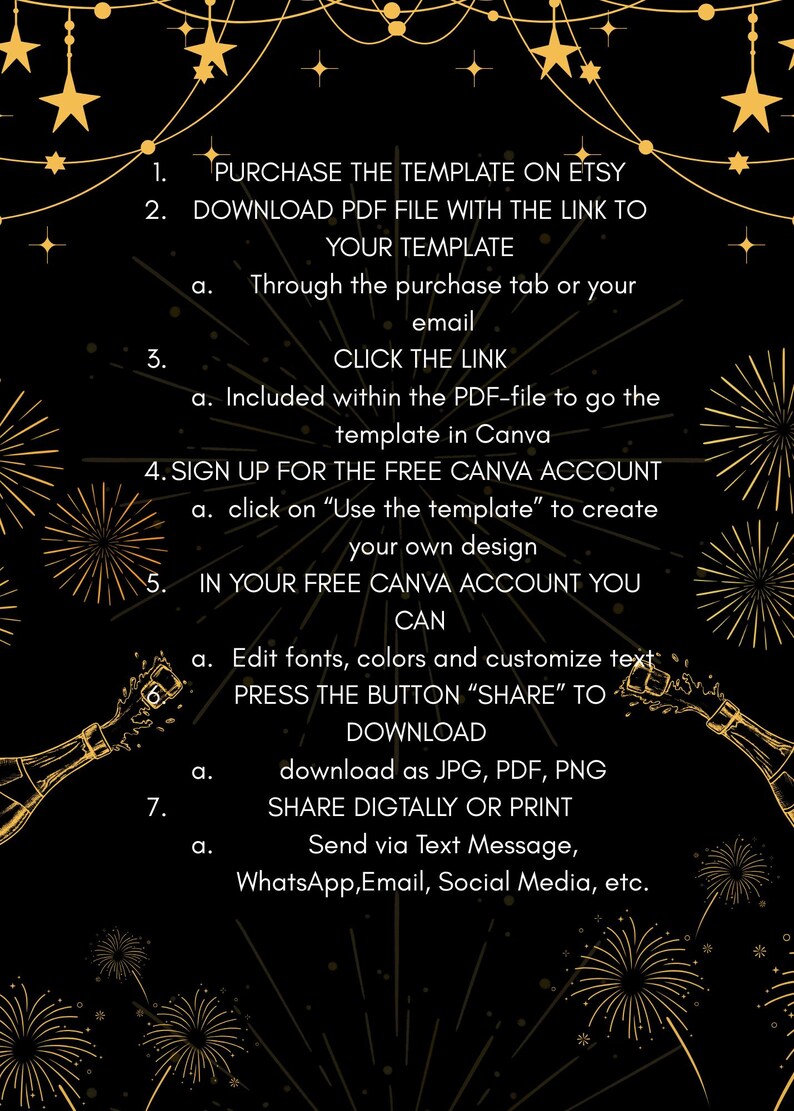 Black & Gold End of Year Party Editable Invitation Card - Etsy
