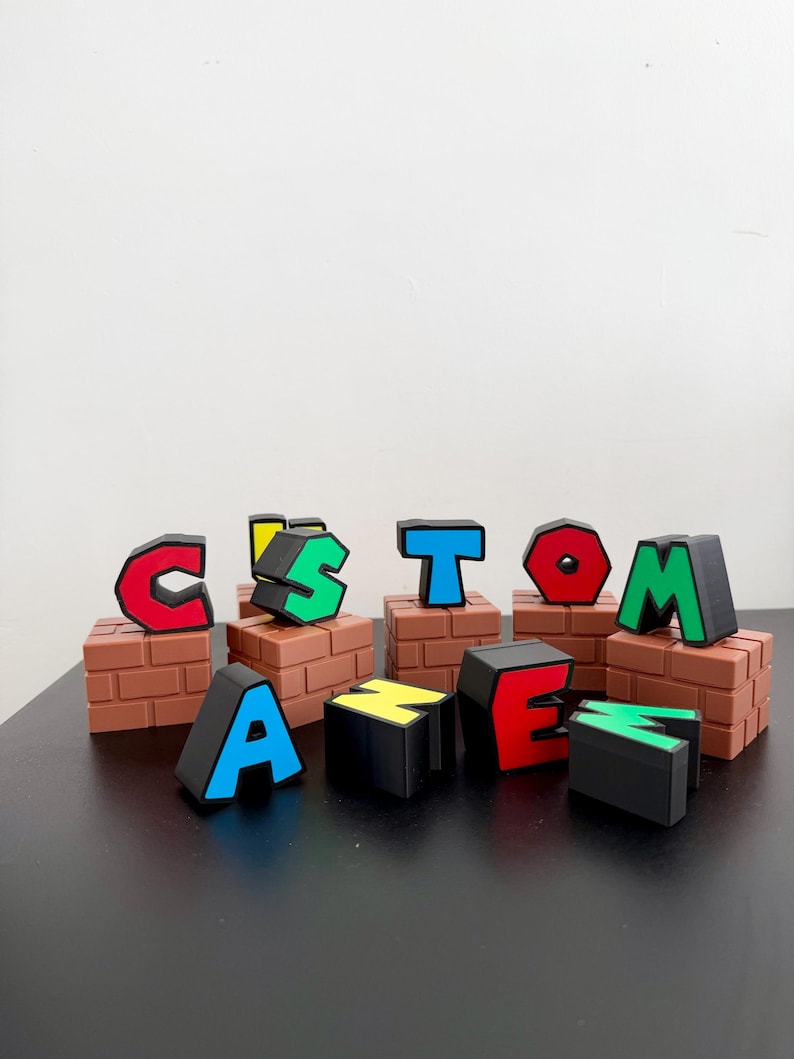 Custom Mari Brick Letter Nameplate Display – Personalized 3D Printed ...