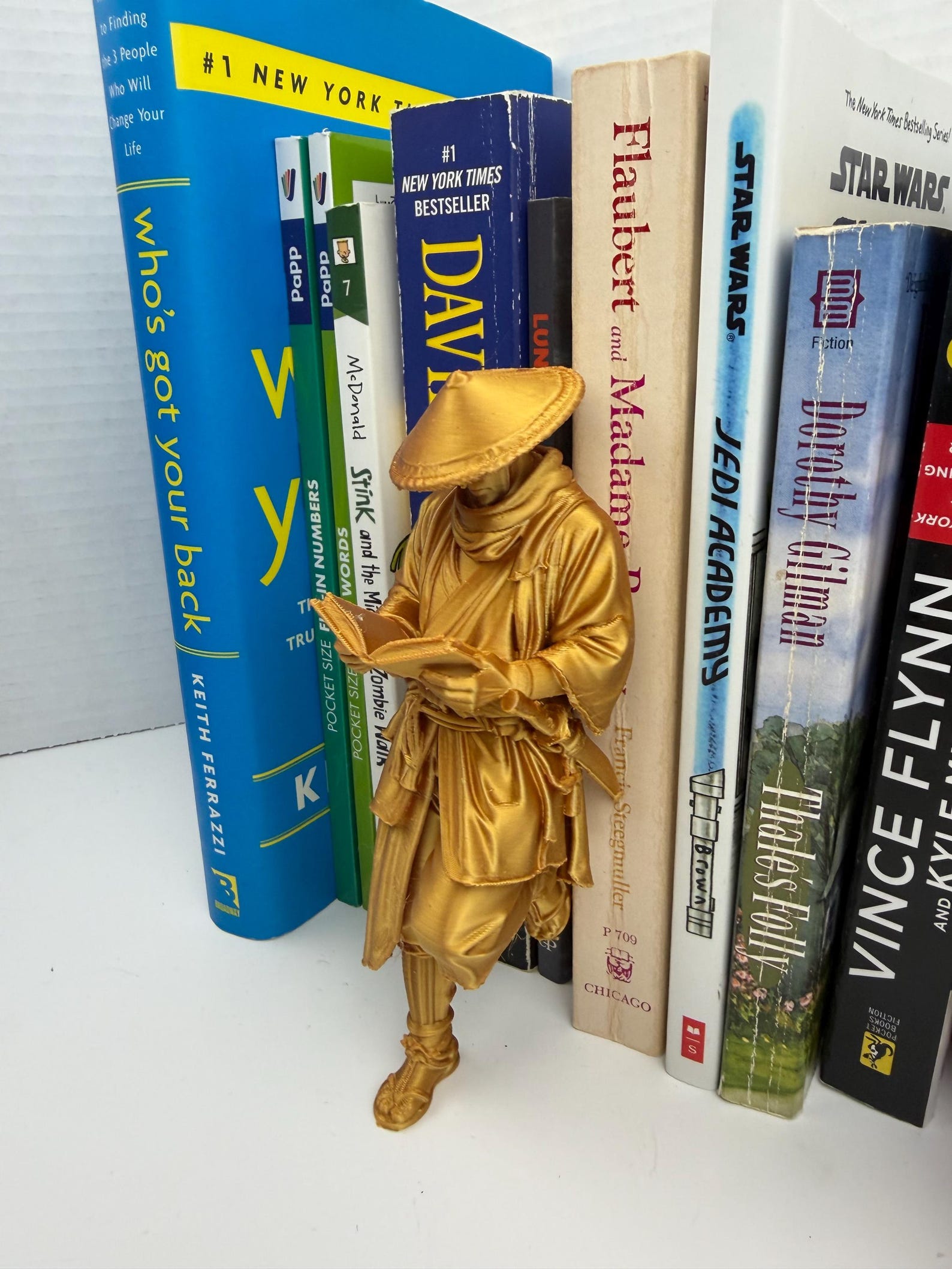Samurai Bookend Statue – Reading Warrior Bookshelf Decor, Unique Book ...