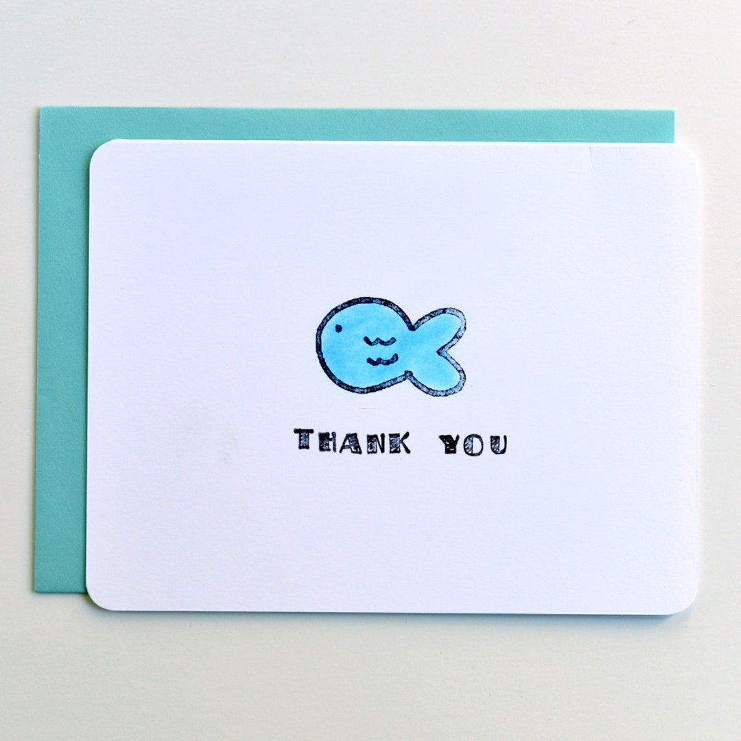 Thank You Card - Fish - Etsy