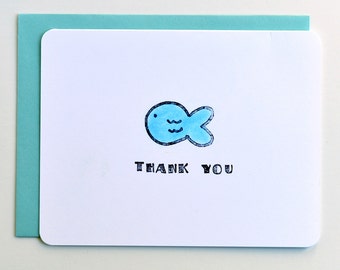 Handmade Whimsical Fish Thank You Card - Etsy