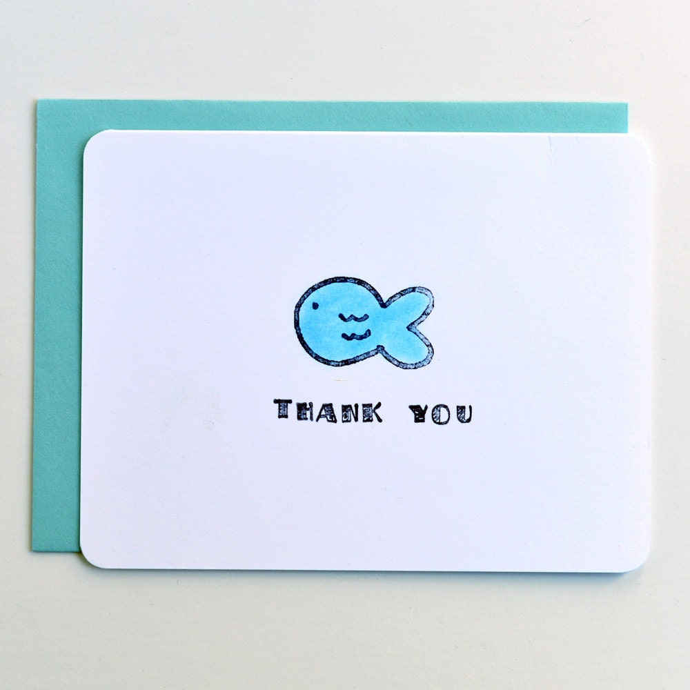 Thank You Card Fish - Etsy