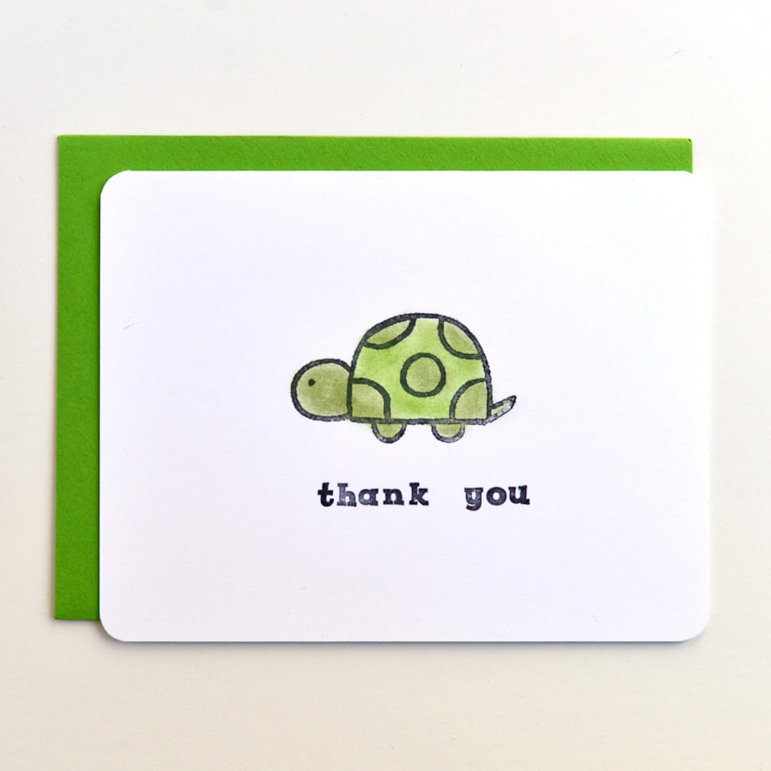 Thank You Card - Turtle - Etsy
