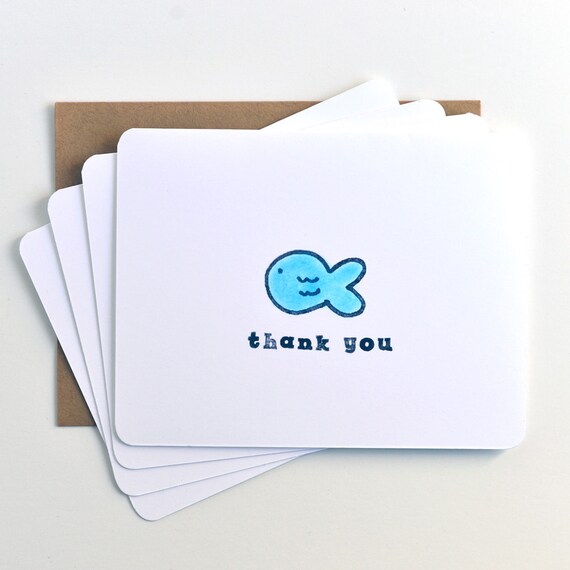 Thank You Card Fish | Etsy