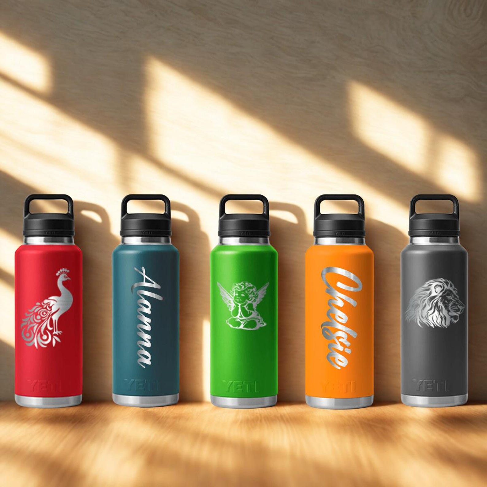 Yeti Lowcountry Peach Color Rambler Bottle | Laser Engraved Yeti Name ...