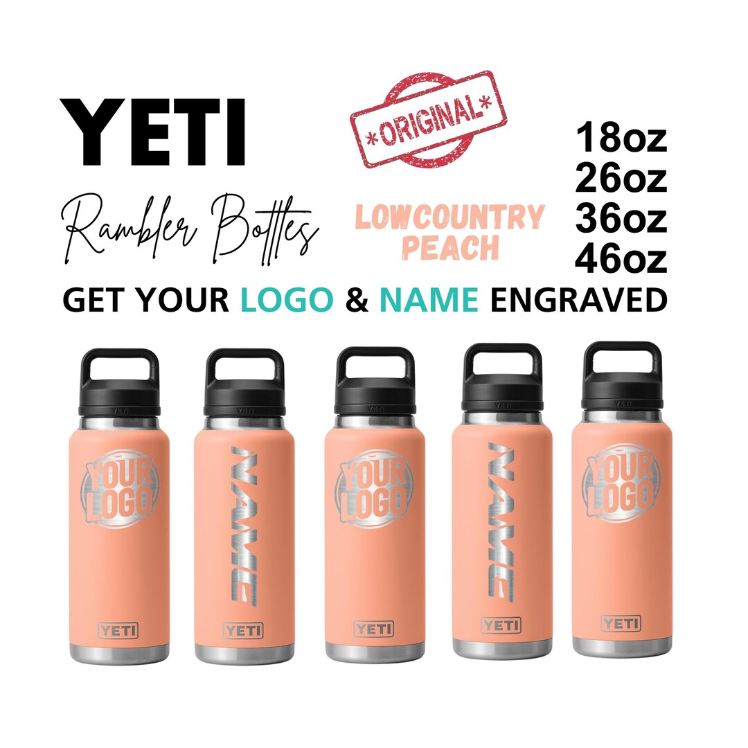 Yeti Lowcountry Peach Color Rambler Bottle | Laser Engraved Yeti Name ...
