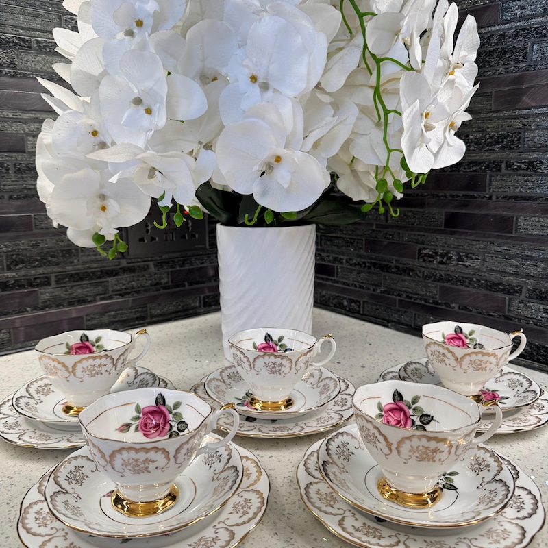 Antique Pink China Set - Etsy UK