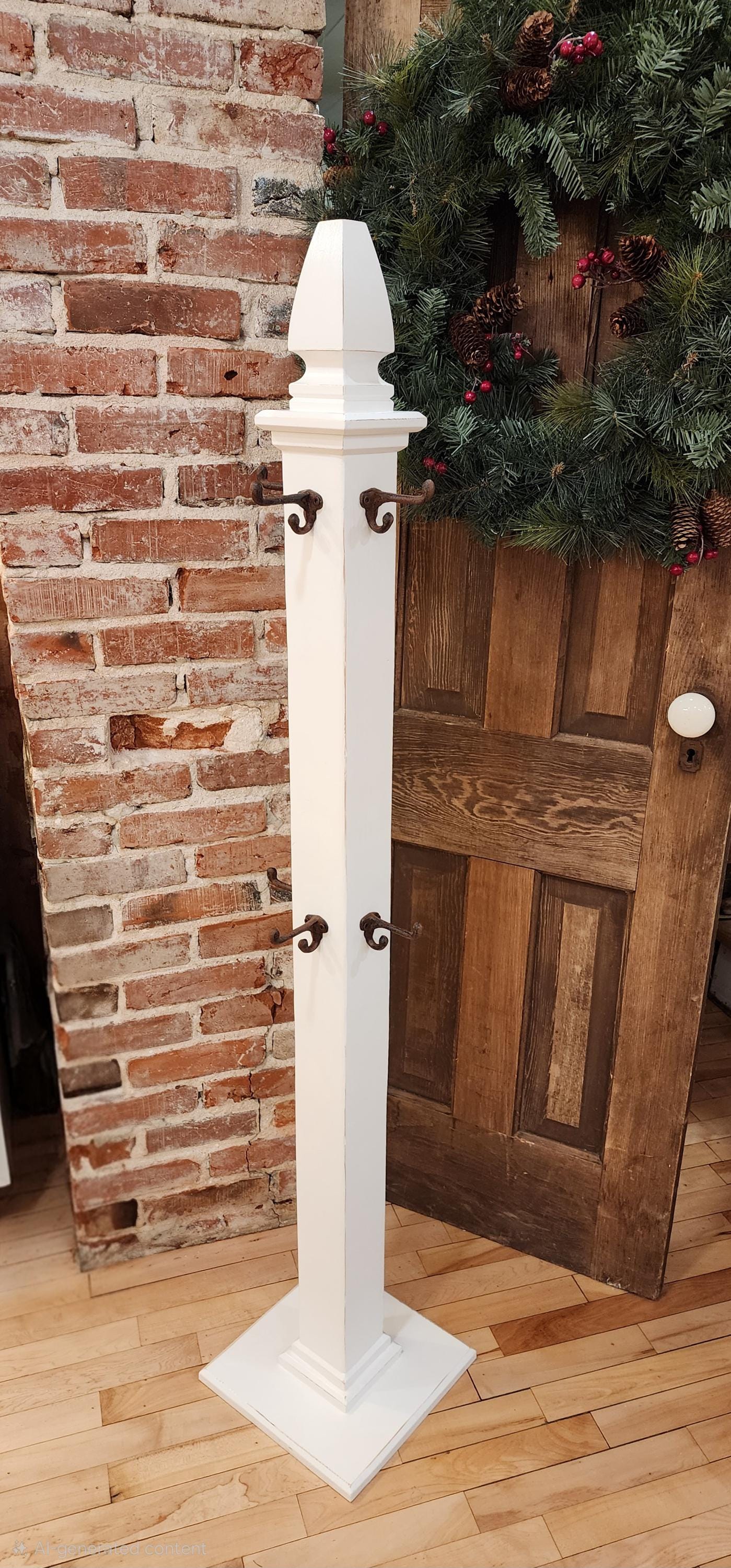 Rustic Christmas Stocking Tree Post With Vintage Farm House Style Hooks ...