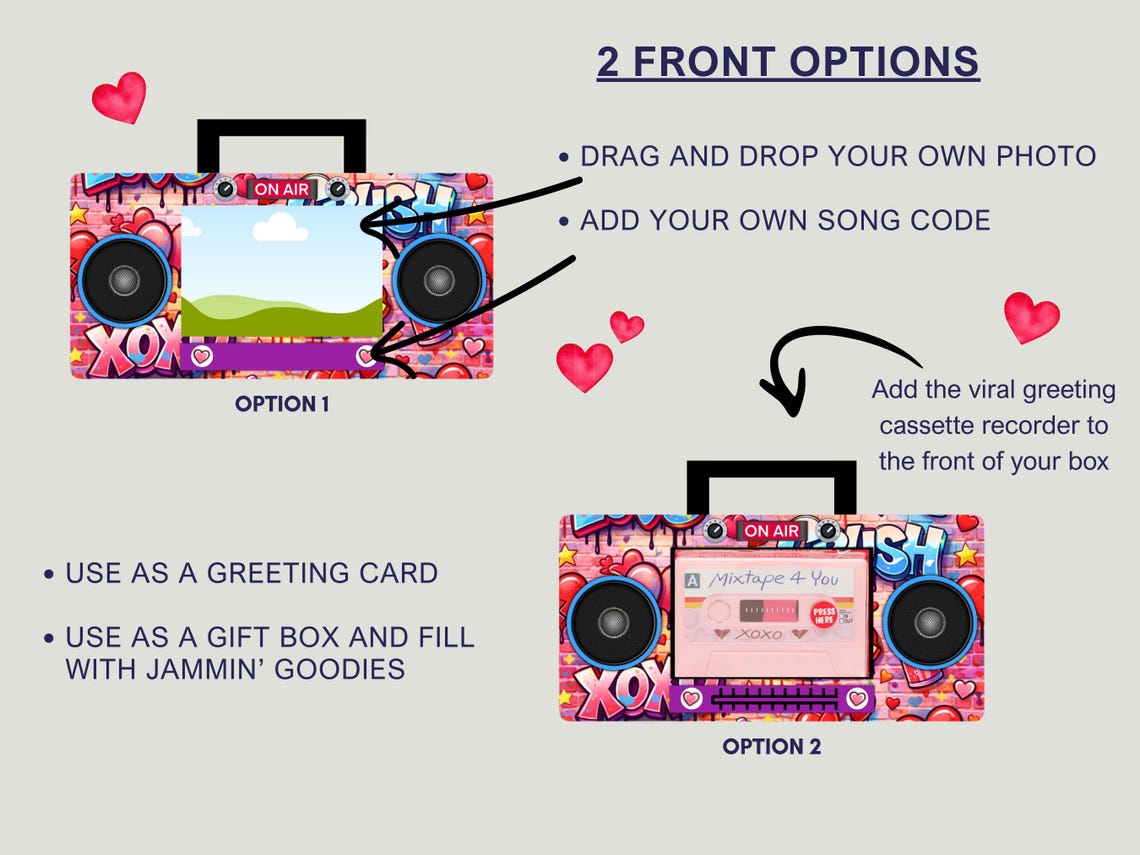 Radio Gift Box Printable | Canva Editable, Music Theme (digital ...
