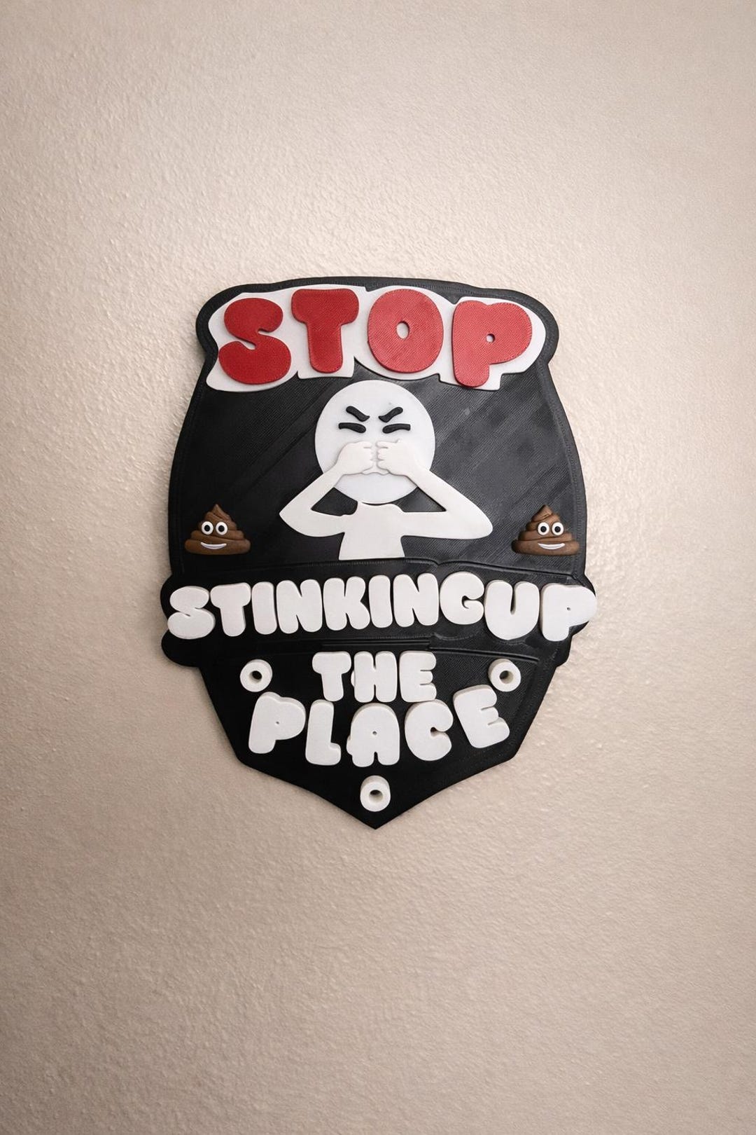 Funny Bathroom Sign, 3D Printed Toilet Humor Restroom Decor - Etsy
