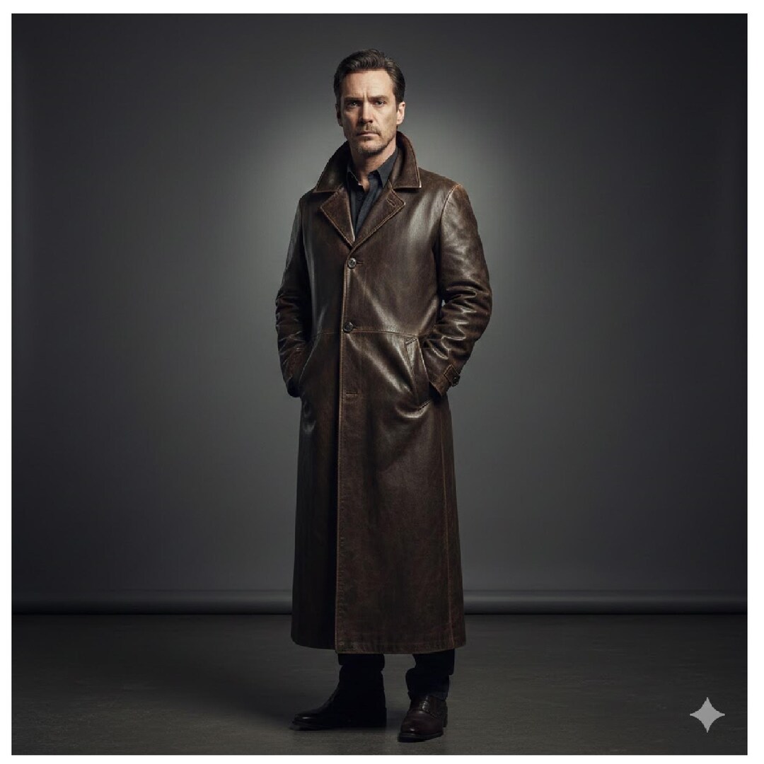 Handmade Cillian Murphy Style Long Coat | Men's Real Leather Trench ...