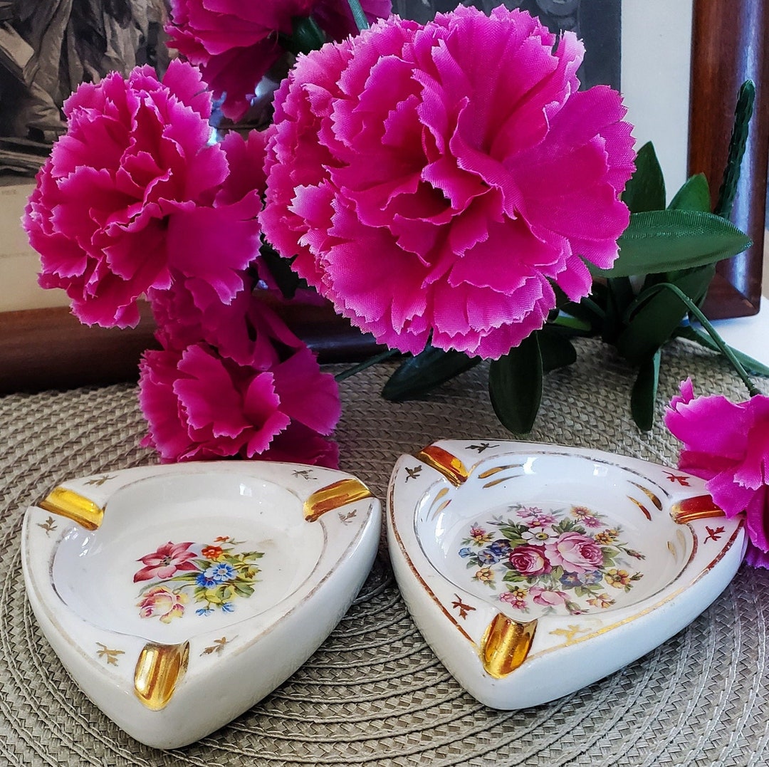 2 Vintage Singer Limoges Porcelain France Ashtrays Repurposed - Etsy