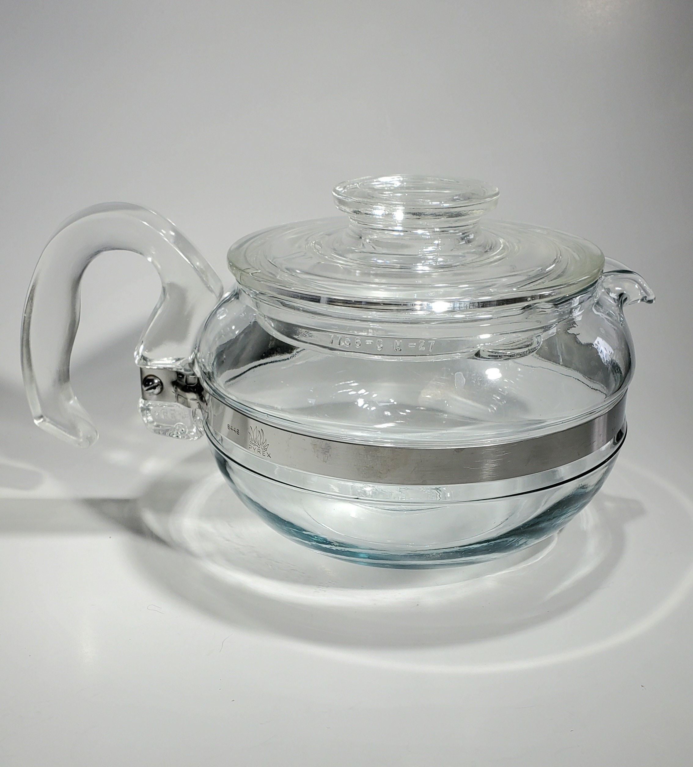 Vintage Pyrex 6 Cup Flameware Tea Pot Blue Tint Glass - Etsy