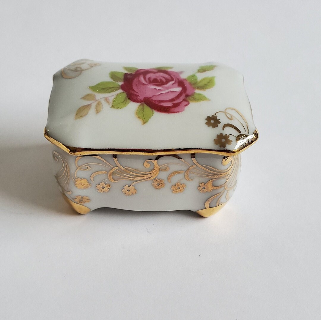 Vintage Small Limoges Trinket Box Baby's First Tooth Keepsake Box ...