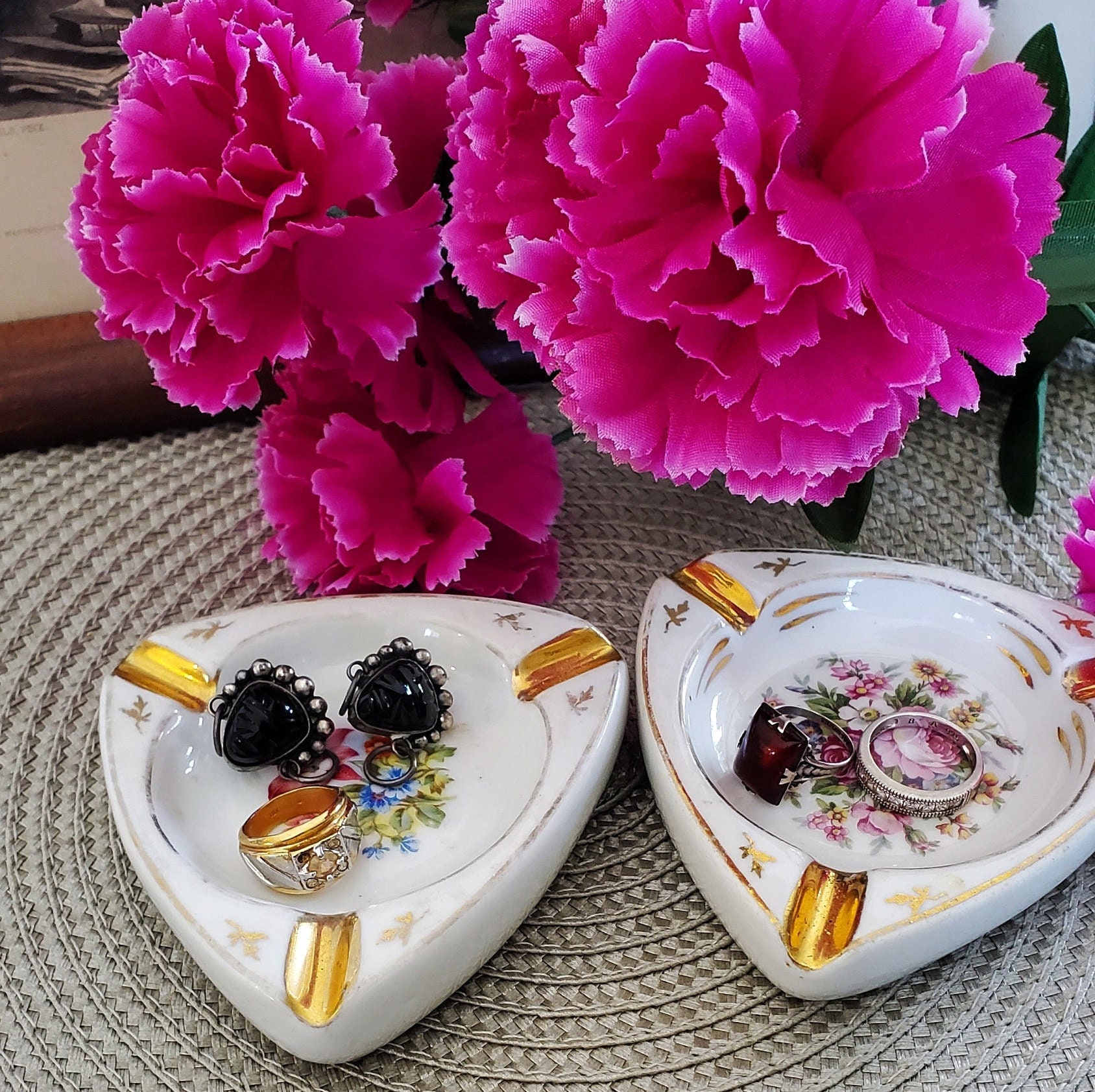 2 Vintage Singer Limoges Porcelain France Ashtrays Repurposed - Etsy