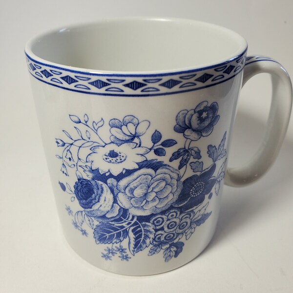 Blue Flower Mug - Etsy
