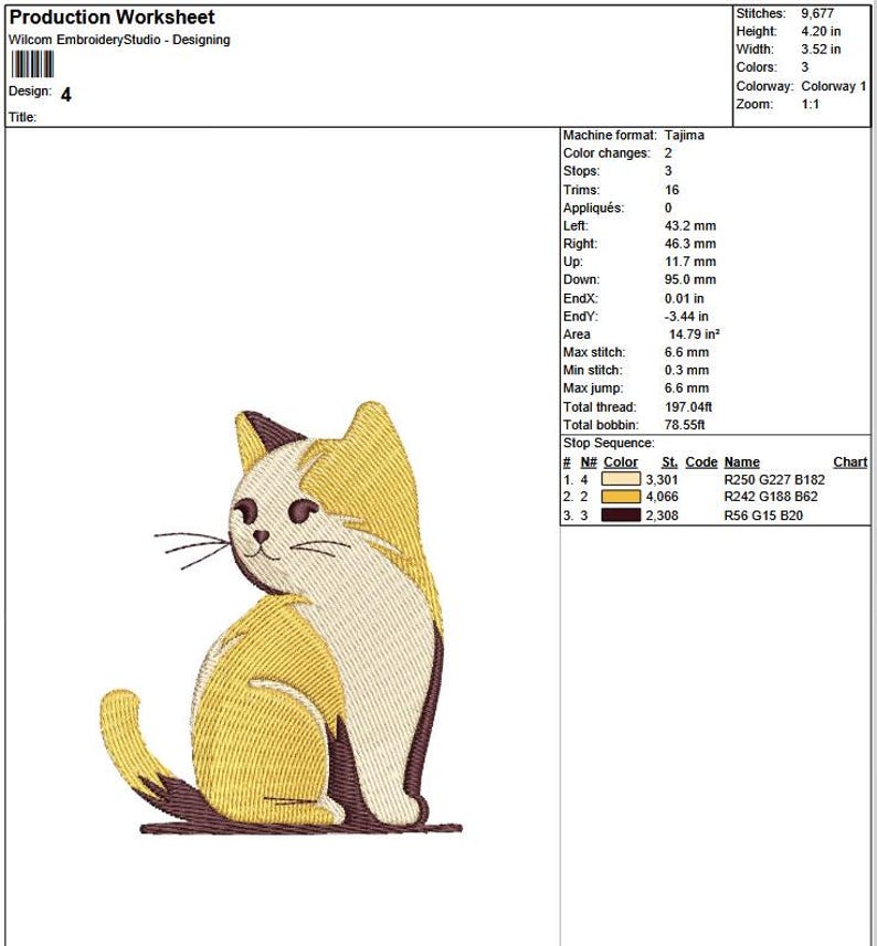 Cute Cat Embroidery Design for Sweatshirts & T-shirts | Cat Digital ...