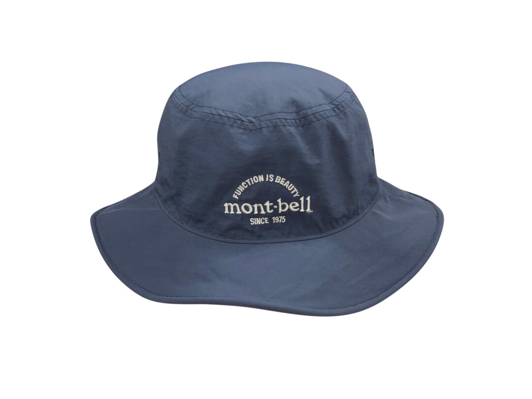 Vintage Montbell Blue Embroidered Logo Nylon Bucket Hat Cap Men Adult L ...